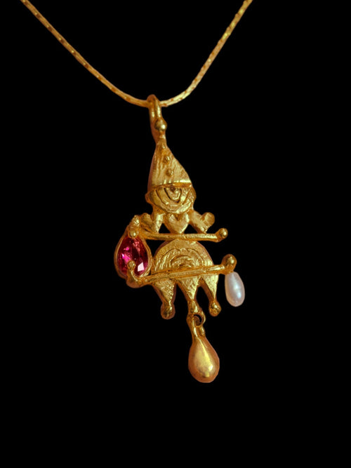 The Dada Clown Chain - 24k Gold Plated Charm Pendant Creole